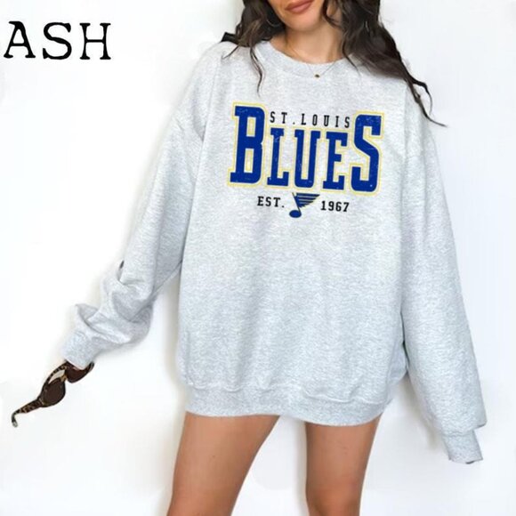 richardinc | Sweaters | 967 St Louis Hockey Sweatshirt Retro Blues ...